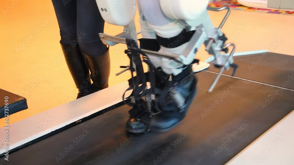 Medical robot. Hocoma medical walking robot. The medical walking robot ...