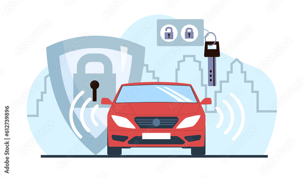 Car alarm, anti theft system. Automobile protection from hijacking ...