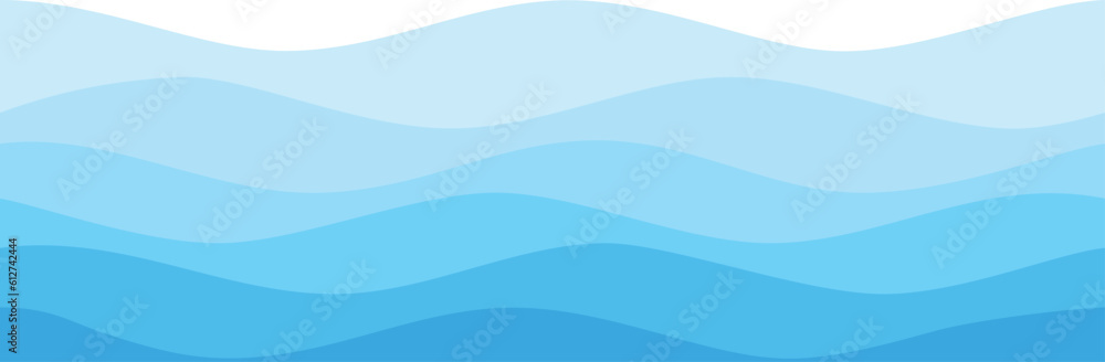 Seamless sea waves pattern. Water wave abstract design. Blue ocean wave ...