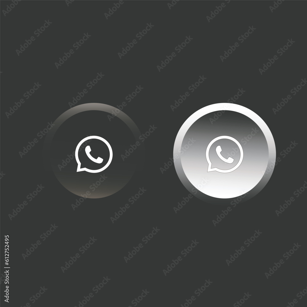 Whatsapp icon button Stock Vector | Adobe Stock