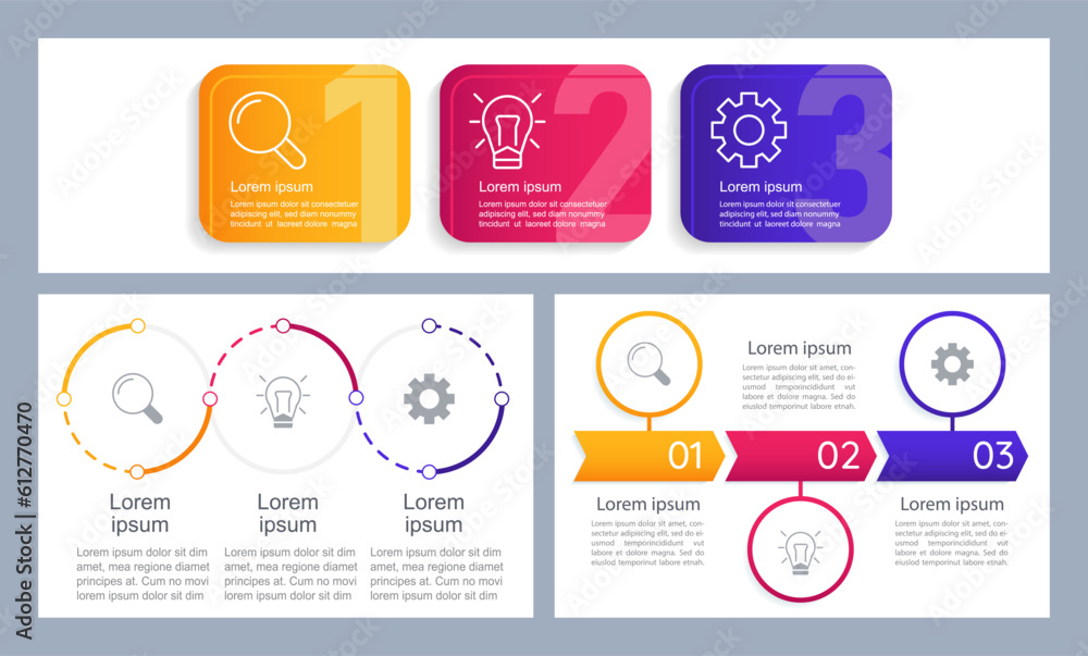 Research infographic chart design template set. Editable infochart with ...
