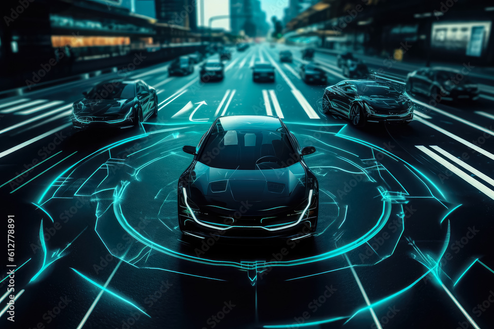 Modern smart car technology intelligent system using Heads up display ...