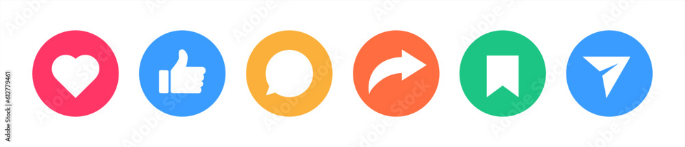 facebook Like icon, comment, share icon button. social media ...