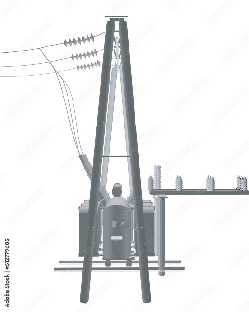 Polygonal Electric transformer substation. Power grid substation ... Polygonal Electric transformer substation. Power grid substation ...