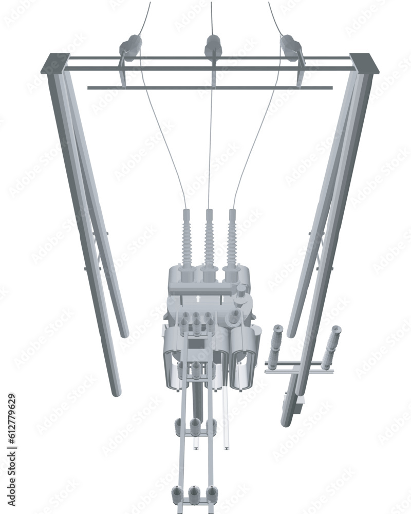 Polygonal Electric transformer substation. Power grid substation ... Polygonal Electric transformer substation. Power grid substation ...
