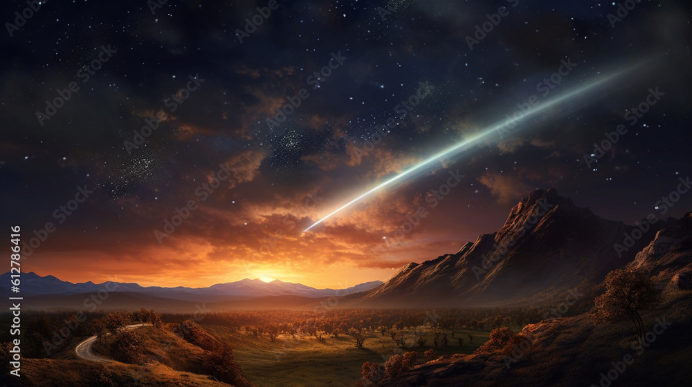 A breathtaking view of a meteor streaking through the atmosphere ...