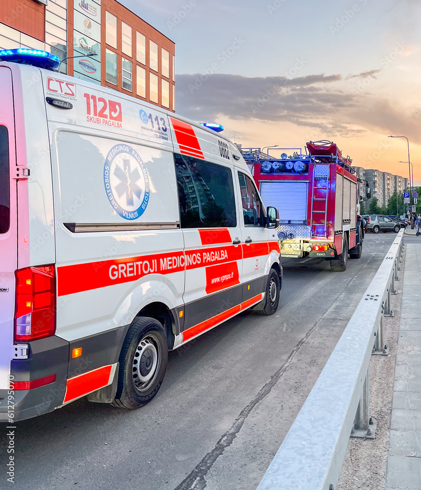 Lithuania Emergency Service. Emergency Ambulance and Fire Department ...