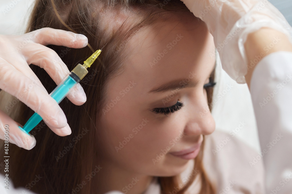 Poster Plasma treatment, plasmolifting or PRP method point the introduction of the patient's own ...