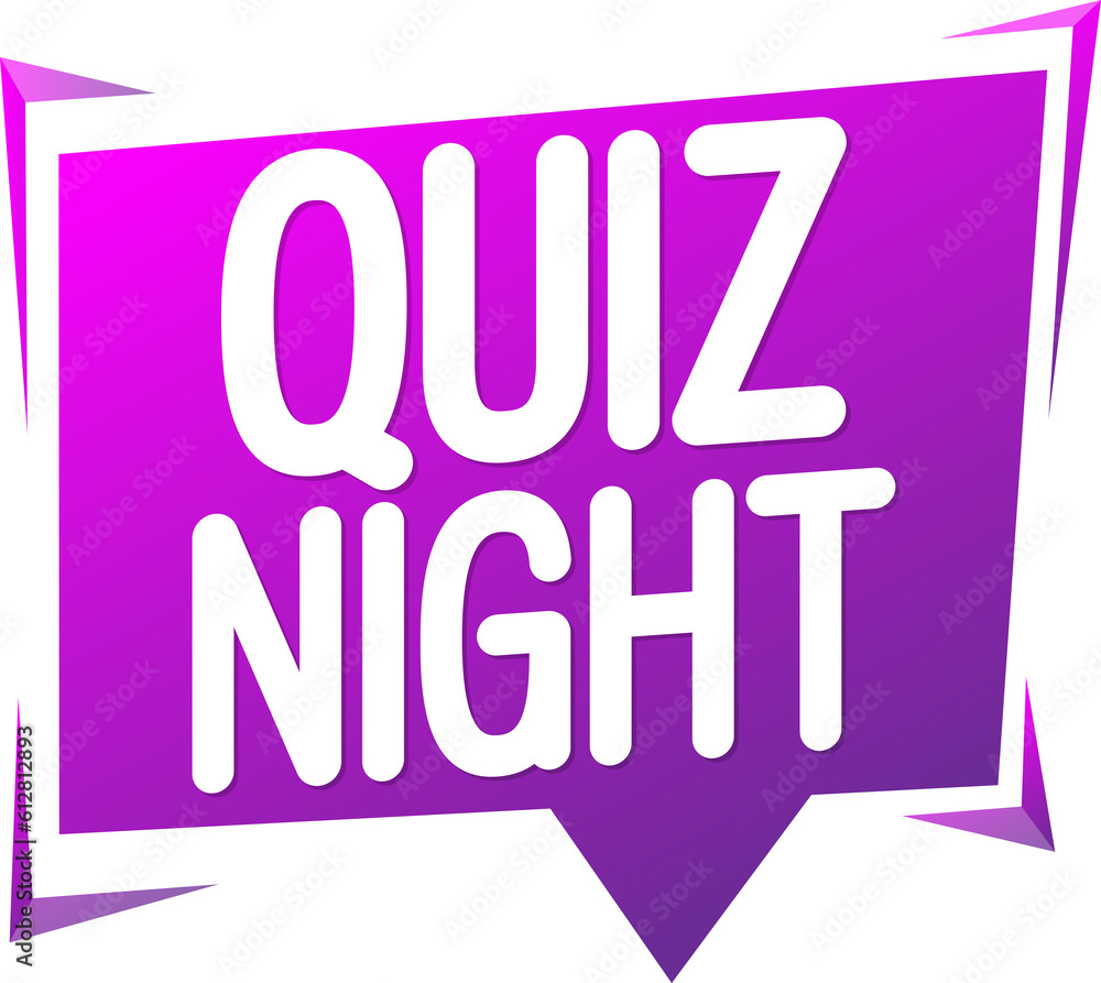 Quiz Night, banner on transparent background. PNG illustration Stock ...