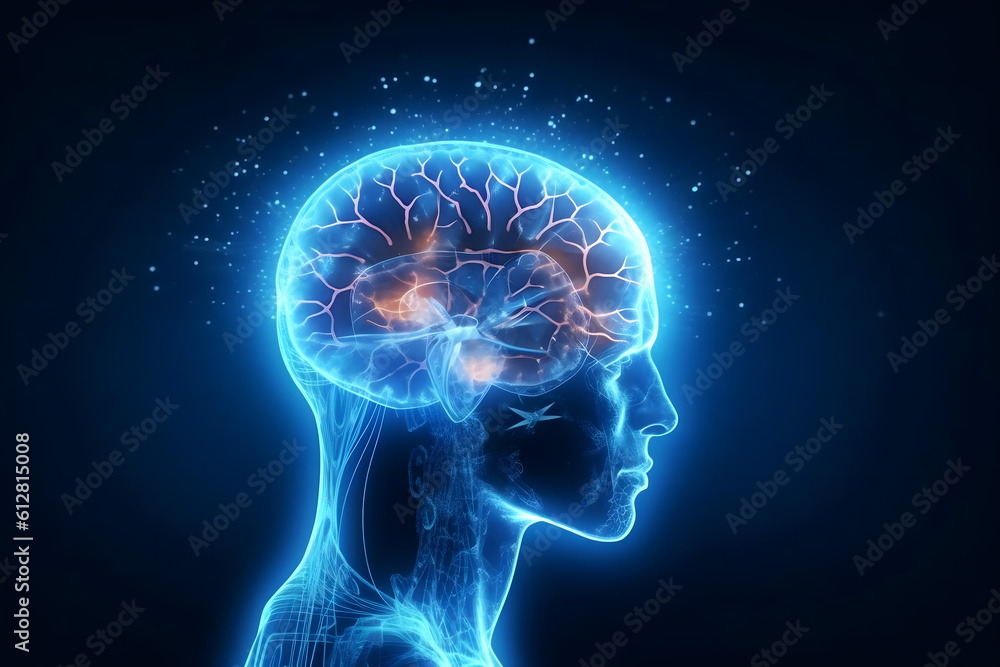 human brain scan Stock Illustration | Adobe Stock