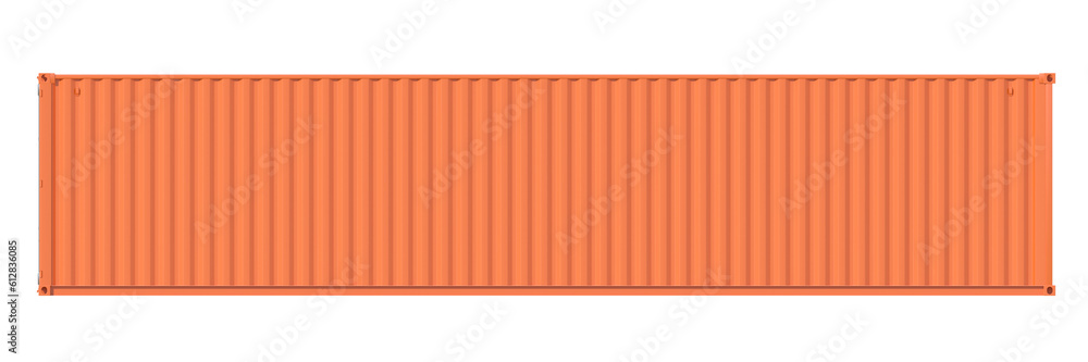 Ship cargo container 40 feet length. Brown metallic freight box. Marine ...