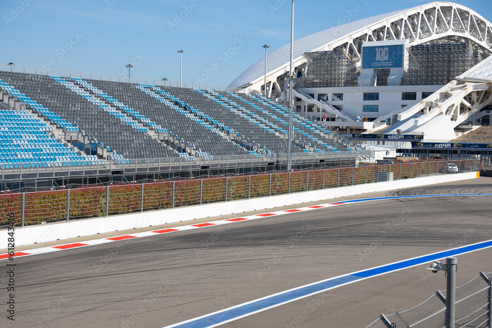 Foto de Sochi,Russia-16 April,2023: Sochi Autodrom with view of the ...