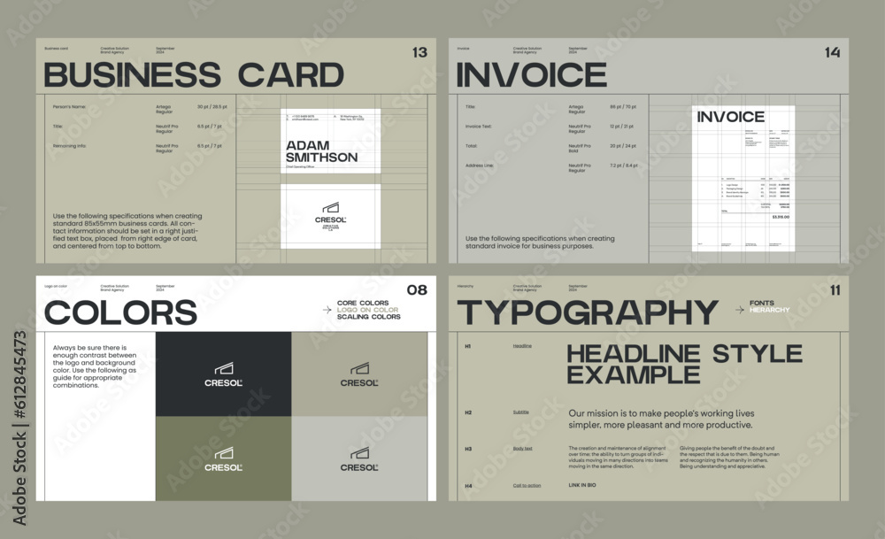 Vetor de Brand identity guideline template to create visual identity of ...