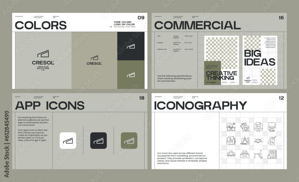 Vetor de Brand identity guideline template to create visual identity of ...