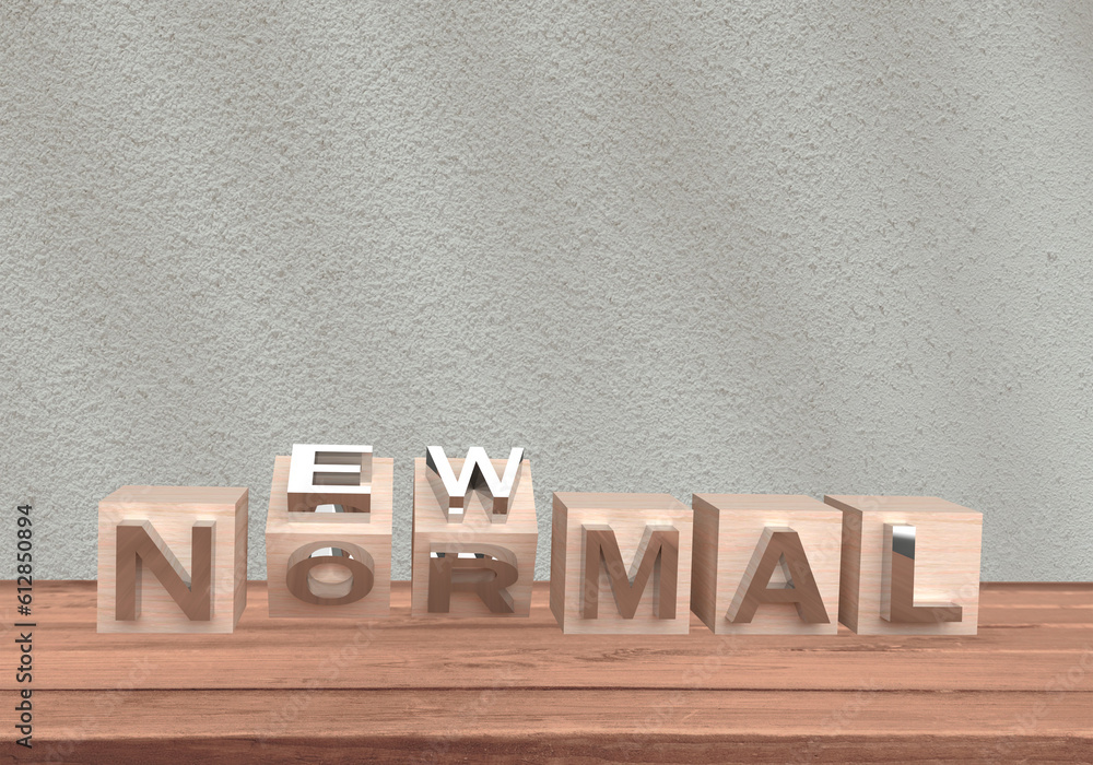 Block wood new normal font lettering text life after covid-19 corona ...