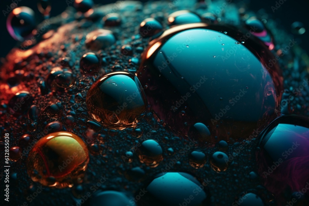 Colorful and abstract liquid background with bubbles. High resolution ...