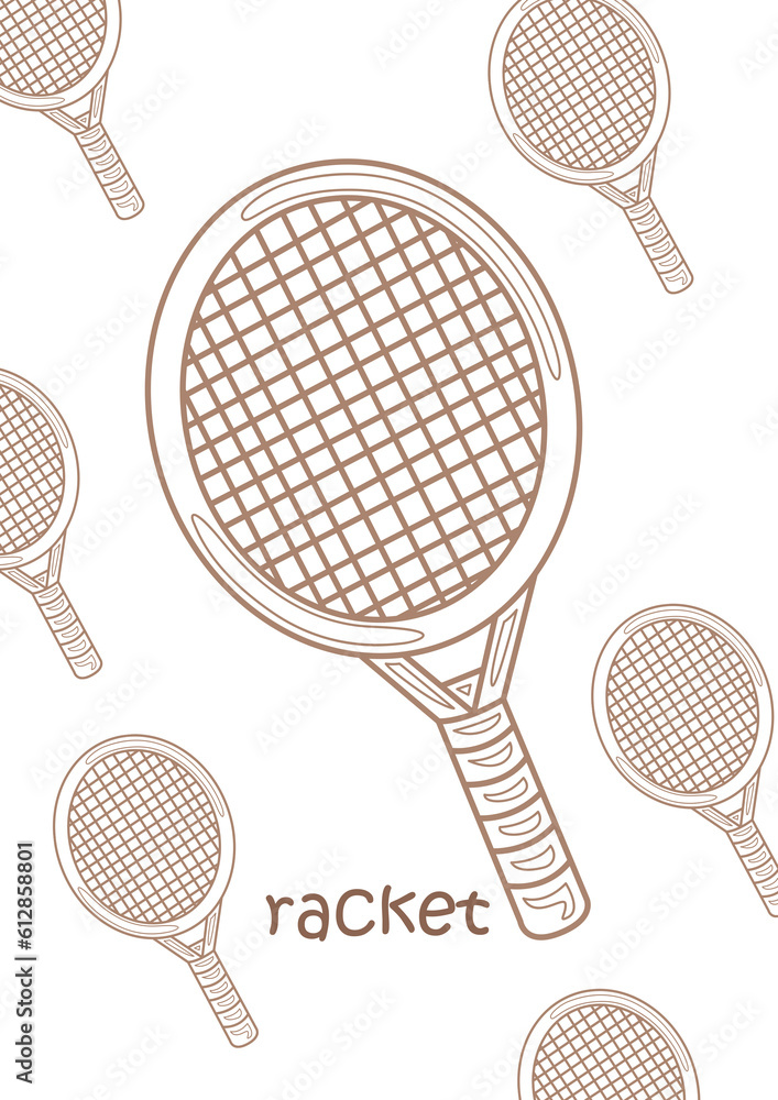 ภาพประกอบสต็อก Alphabet R For Racket Vocabulary School Lesson Word ...