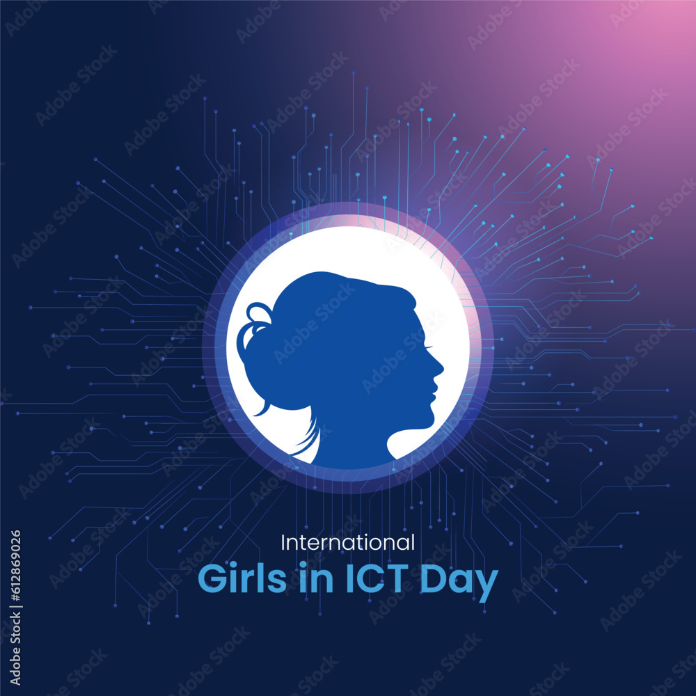 International Girls in ICT Day creative design. abstract International ...
