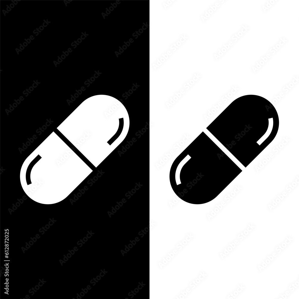 black and white capsule icon Stock Vector | Adobe Stock