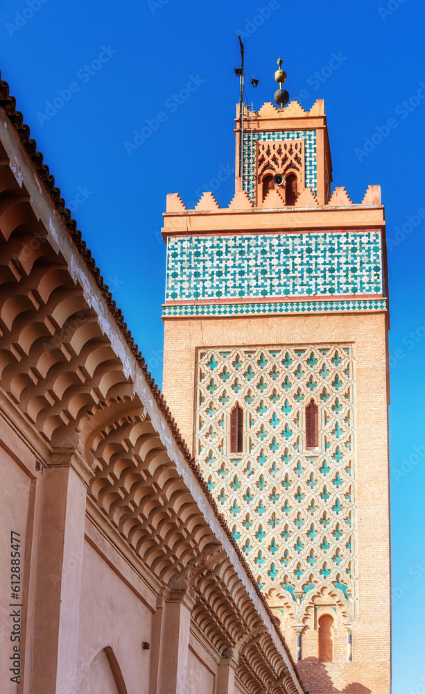 The minaret of the Kasbah Mosque - one of the most important historical ...