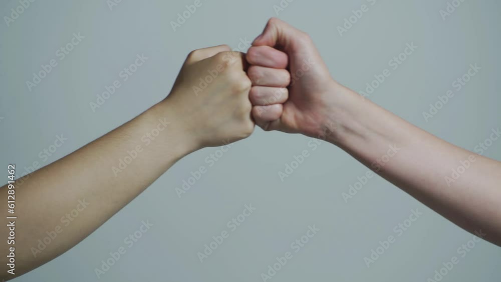 MTeam concept. Hands of man people fist bump team teamwork, success ...