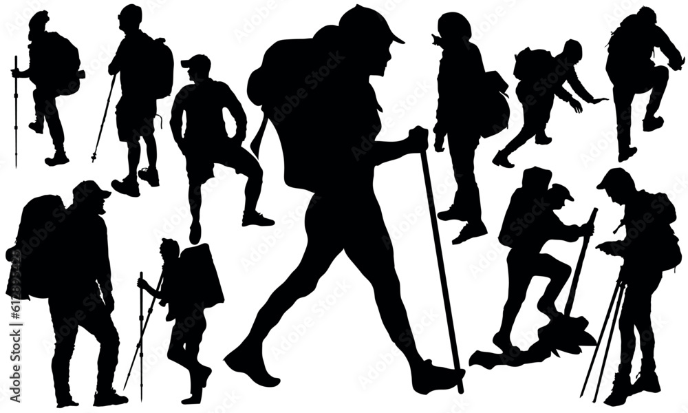 Backpacker Silhouette Vector