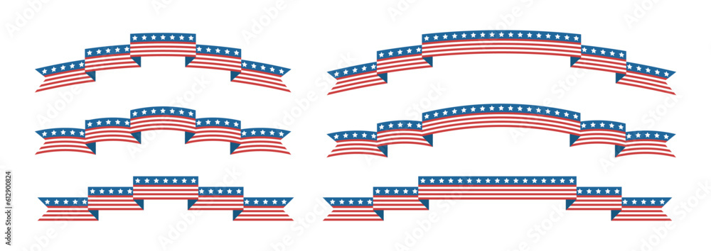 Set of ribbons for USA independence day. American flag. Can be used for ...