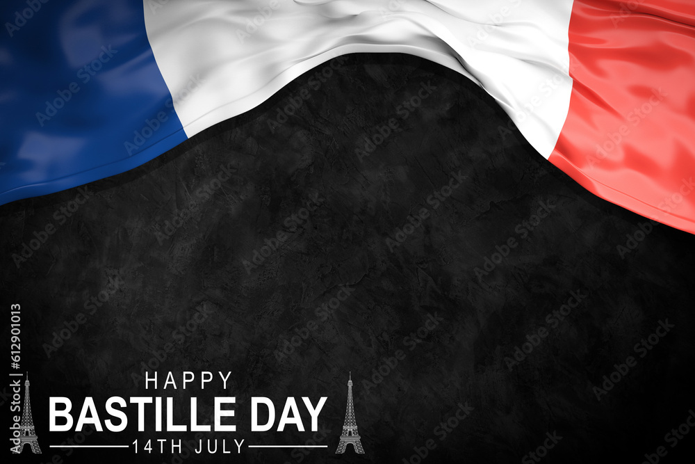 Happy Bastille Day on July 14th. French Independence Day written on a ...
