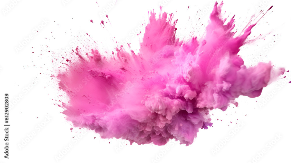 Colorful pink red rainbow smoke paint explosion, color fume powder ...