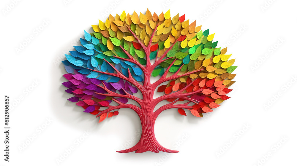 3D tree wall art for wall and home or office decoration. Generative ai ...