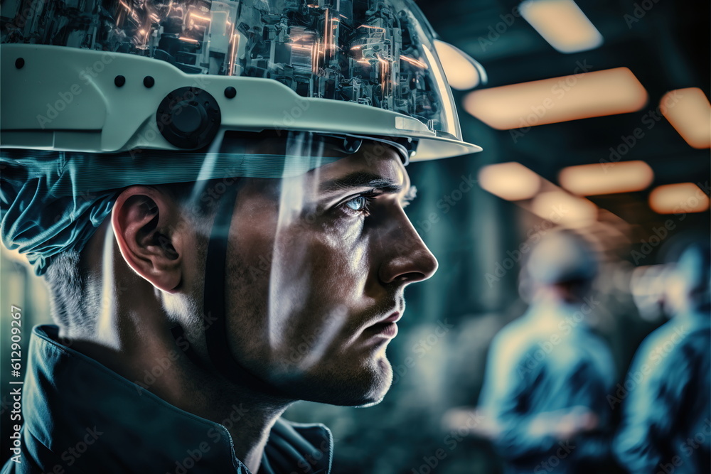 Technological engineer portrait ensuring high-quality and precise ...