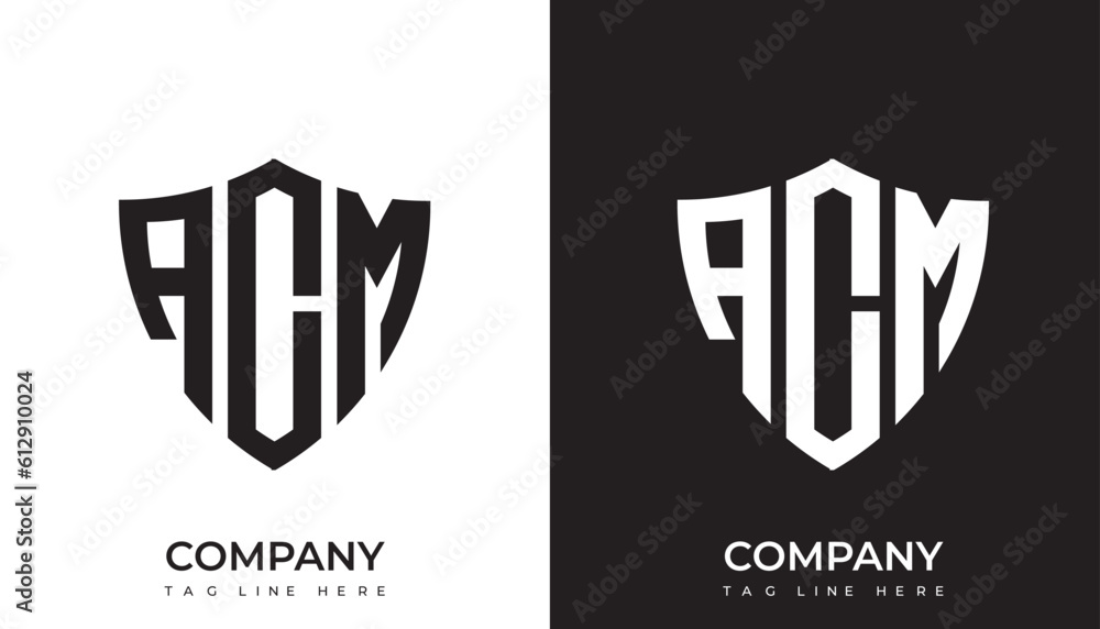 ACM logo. ACM shield logo design. ACM logo for technology, business and ...