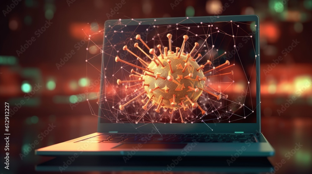 System hacked alert after cyber attack on computer network. compromised ...