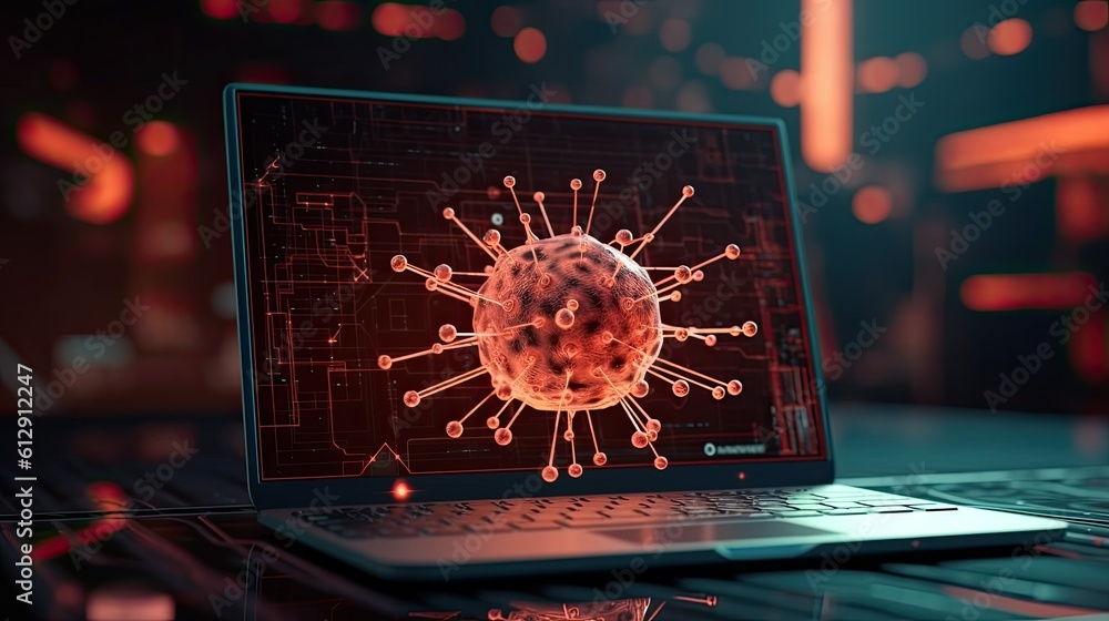 System hacked alert after cyber attack on computer network. compromised ...