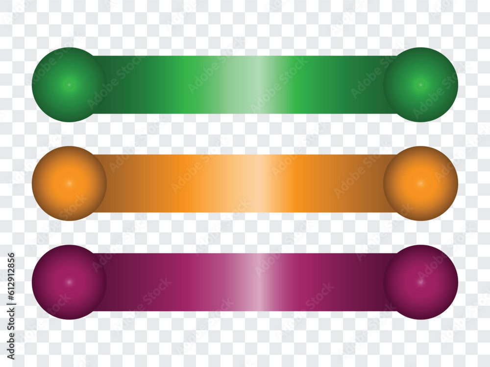 Ribbons gradients of different colors. Set of gradients on transparent background. Vector Stock ...