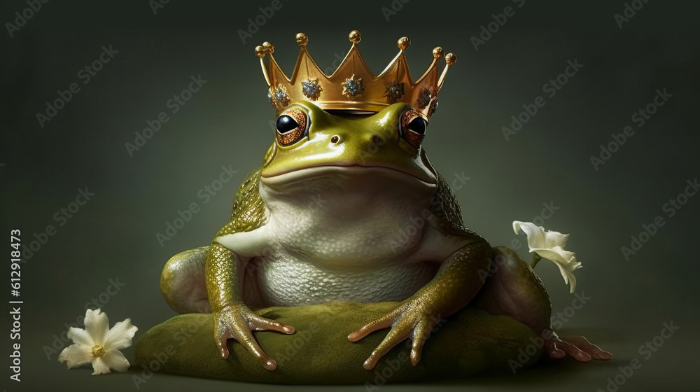 Princess frog in the crown. Character for children's fairy tales and ...