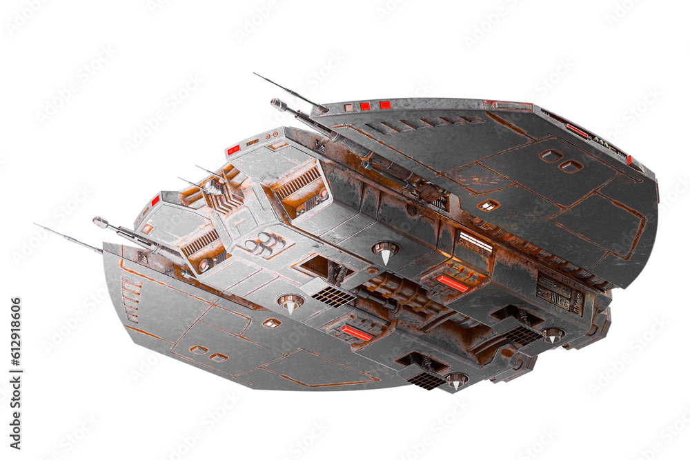 alien spaceship troop is passing by on bottom view Stock Illustration ...