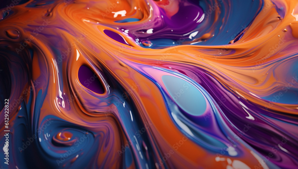 Infinite Ripples: Hypnotic 3D Purple and Blue Fluid Textures in ...
