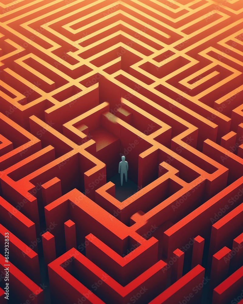 A person in a maze representing the challenge of understanding the many ...