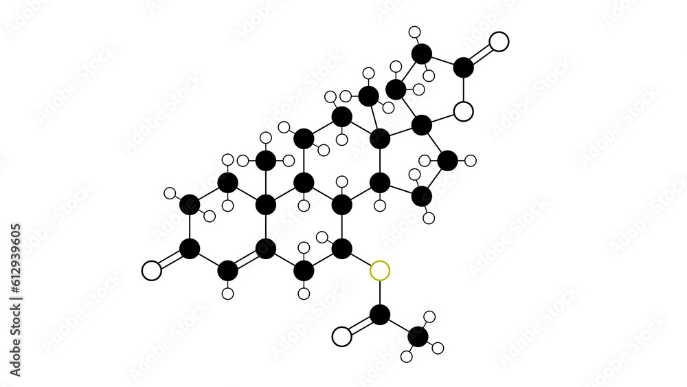 Spironolactone Molecule Structural Chemical Formula Ball And Stick