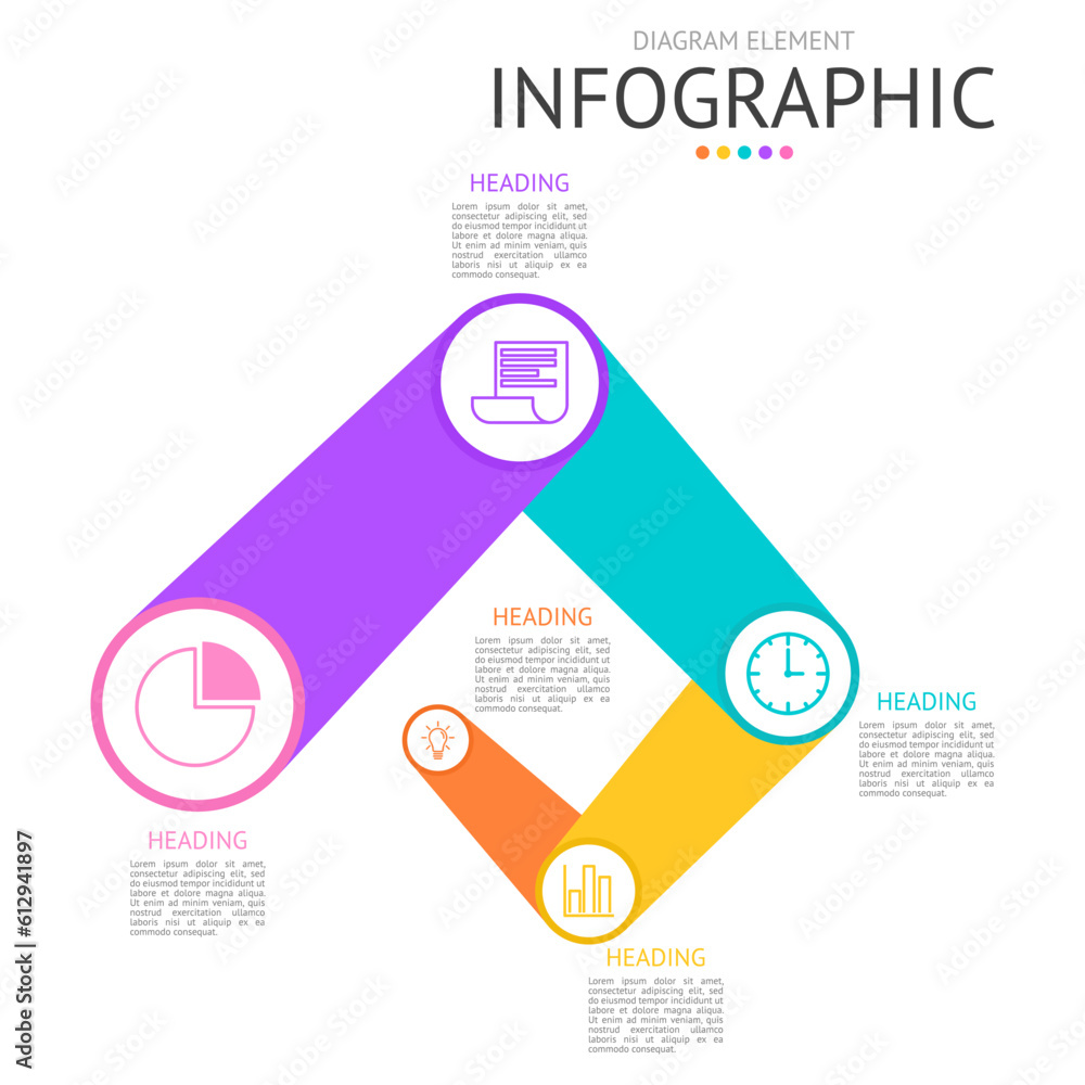 circle with fling line for infographic. used for process diagram ...