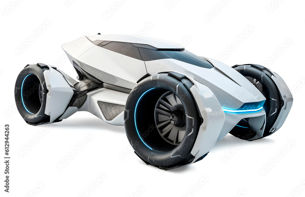 Futuristic car on white background, future technology concept ...