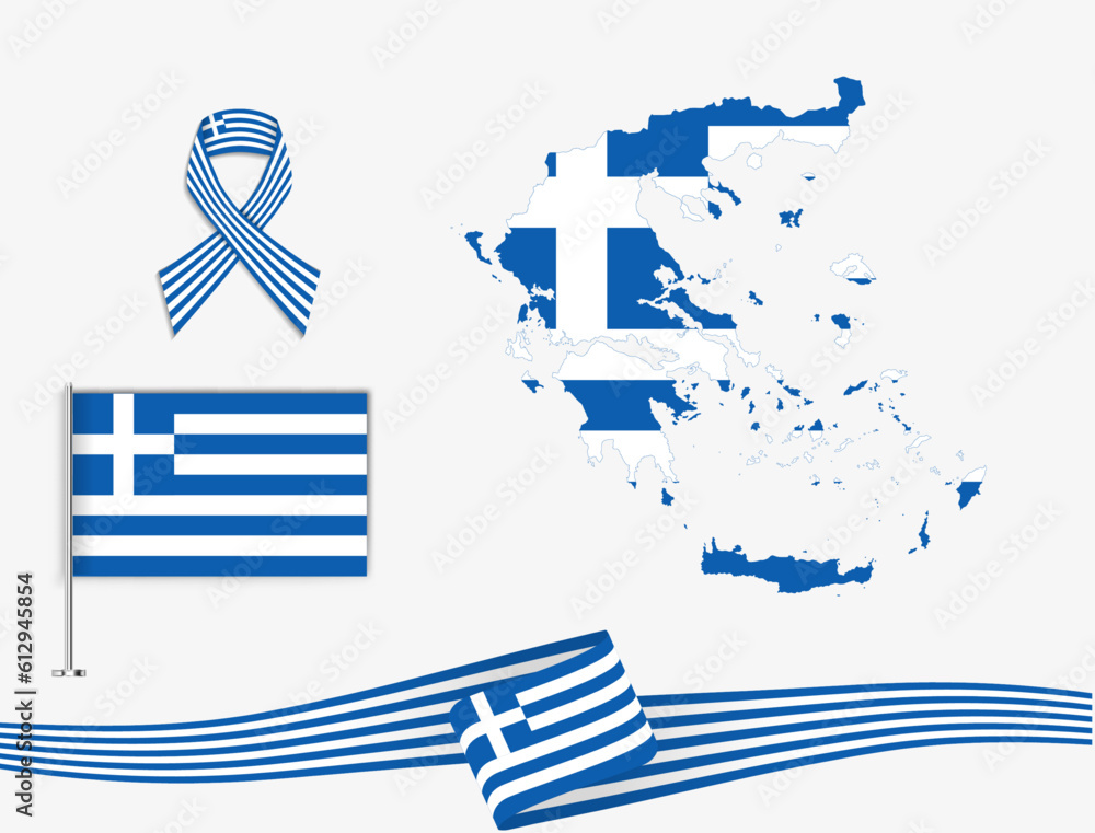 Vetor de Greek country flag and map collage,greece flag vactor,greek ...