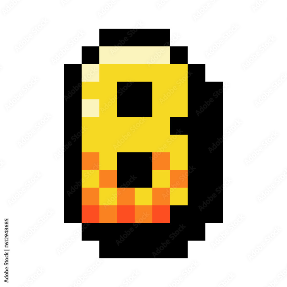 Pixel 8 Bit Uppercase Letter B as Font and Alphabet Vector Illustration ...
