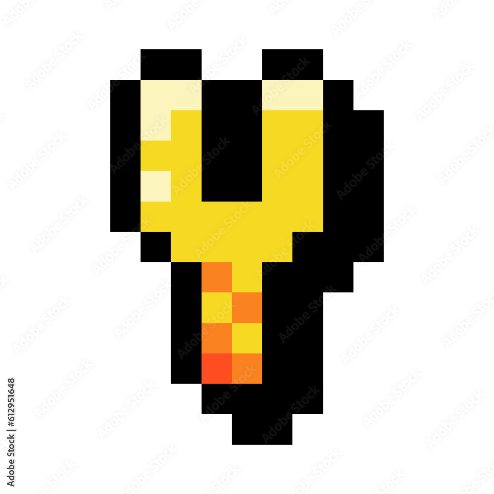 Vetor de Pixel 8 Bit Uppercase Letter Y as Font and Alphabet Vector ...