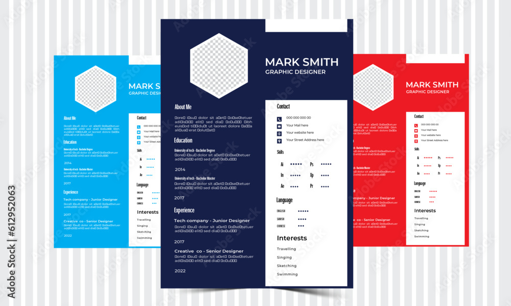 Clean Modern Resume and Cover Letter Layout Vector Template for ...