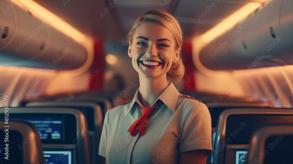 Stewardess, airline flight attendant, 8K, realistic photography, AI ...