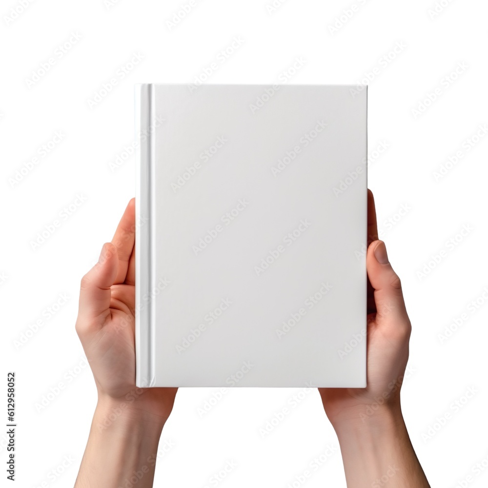 two hands hold book mockup isolated background Stock Illustration ...