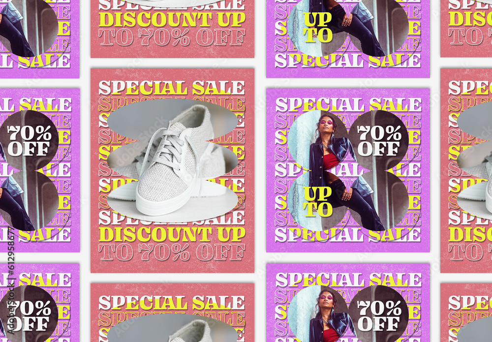 Set of Sale Social Media Post Design Layout Stock Template | Adobe Stock
