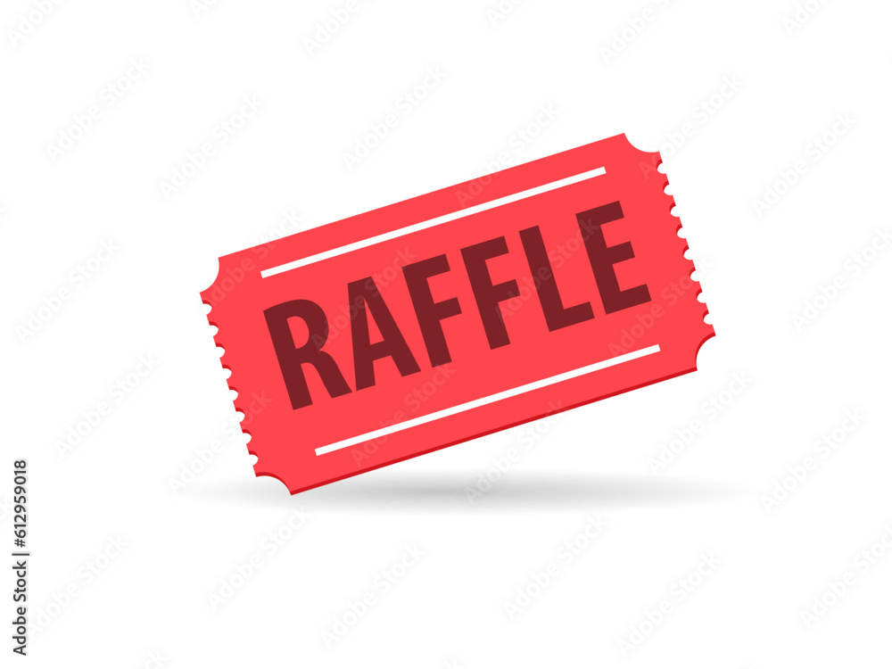 Red Raffle ticket icon. Clipart image isolated on white background ...